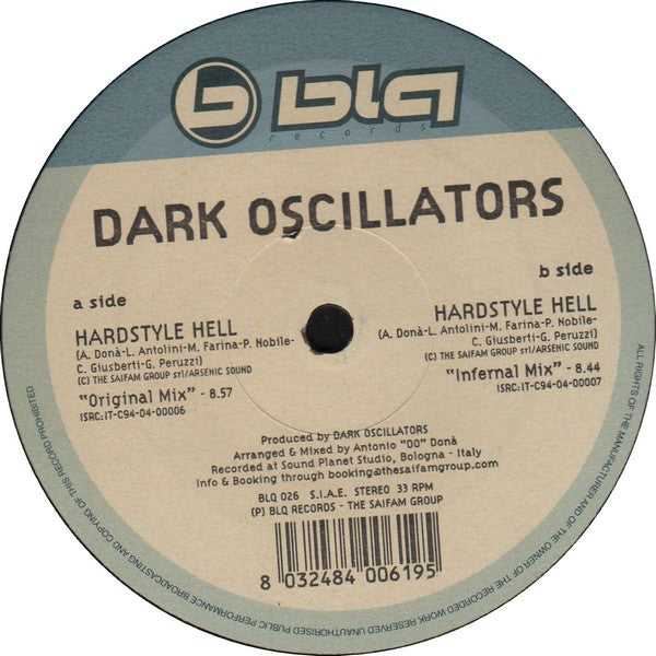 Buy Dark Oscillators : Hardstyle Hell (12") Online for a great price ...