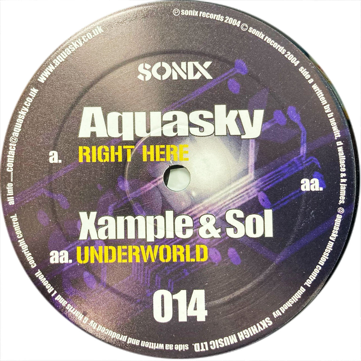 AQUASKY / XAMPLE & SOL - Right Here (12") - Sonix - SONIX014 – Defstar