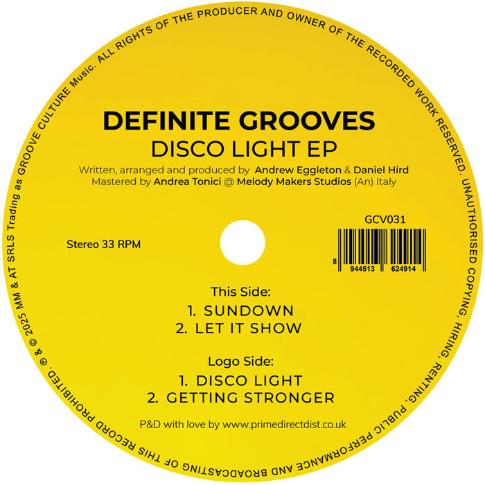 Definite Grooves - Disco Light EP - Groove Culture - GCV031 - Disco, N ...